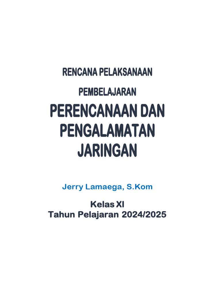 RPP TKJ Perencanaan Dan Pengalamatan Jaringan | PDF
