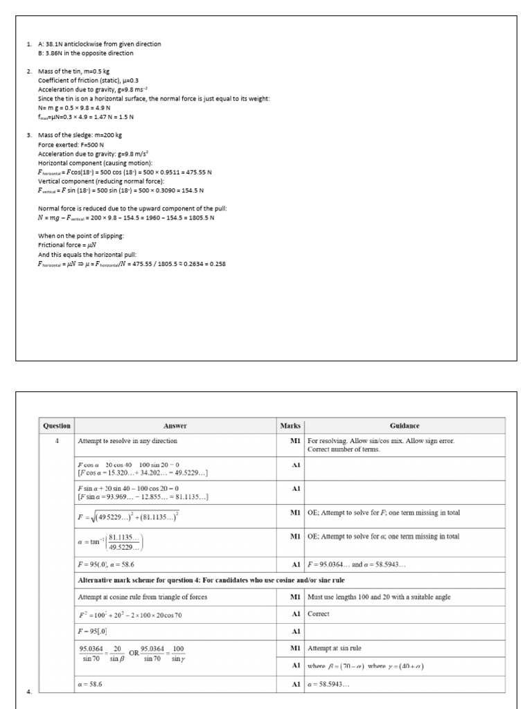As Mechanics FA1 MS | PDF