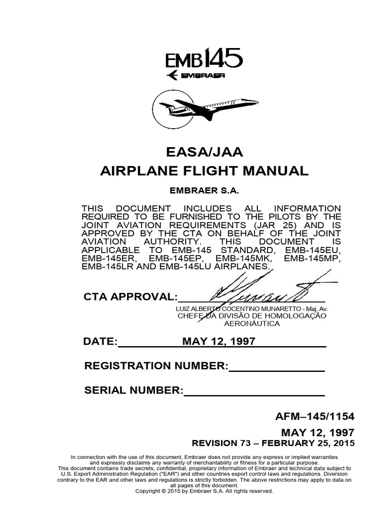 AFM (1154-134) Airplane Flight Manual 1 | PDF | Aviation