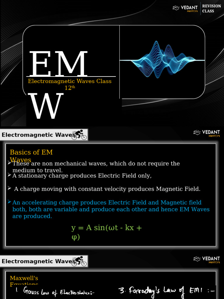Electromagnetic Waves Overview for Class 12 | PDF | Waves ...