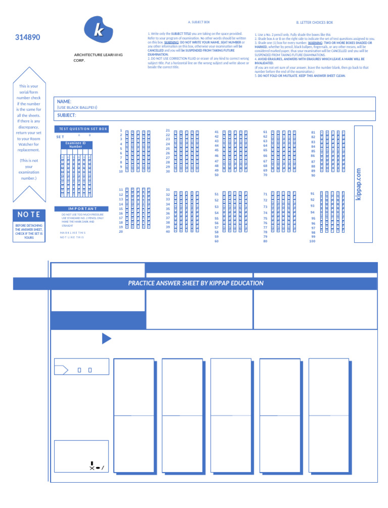 Scantron Exam Sheet Instructions | PDF