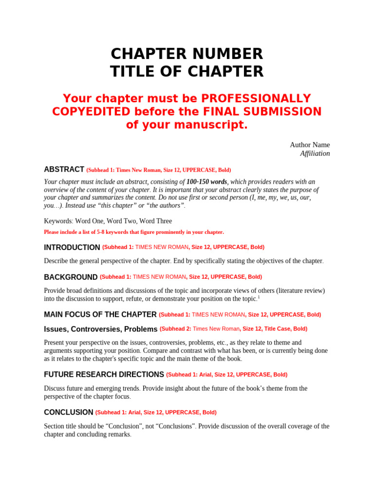 Igi Global Book Chapter Format | PDF | Abstract (Summary) | Note (Typography)