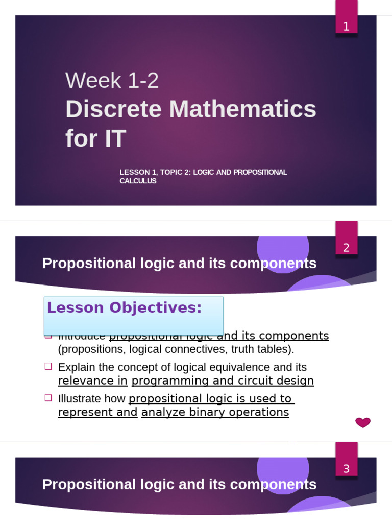 Week 1-2 Lesson 1 - Topic 2 Logic and Propositional Calculus - PPT ...