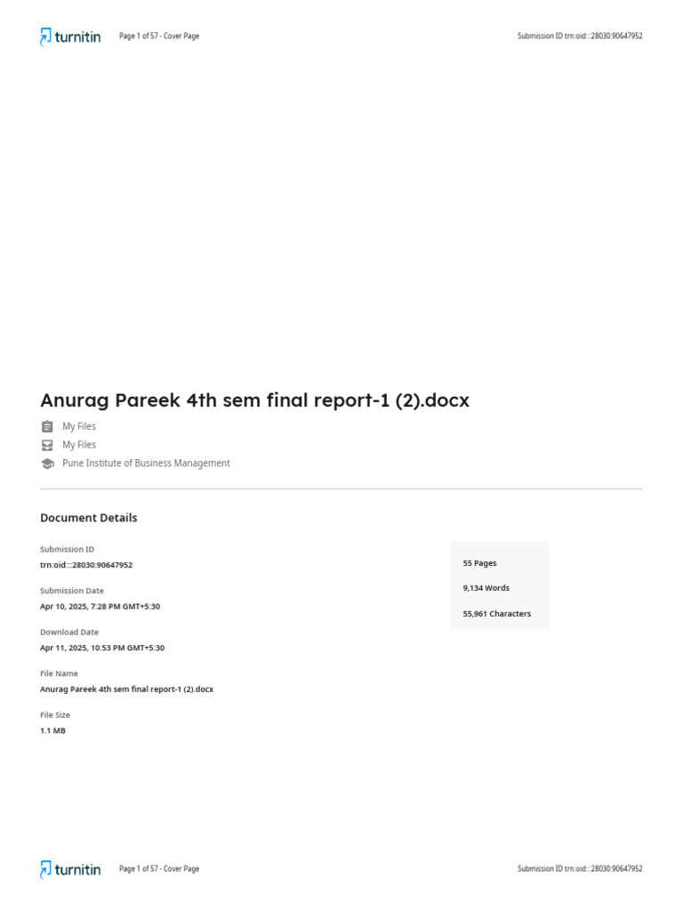 Anurag Pareek 4th Sem Final Report-1 | PDF | Banks | Return On Investment