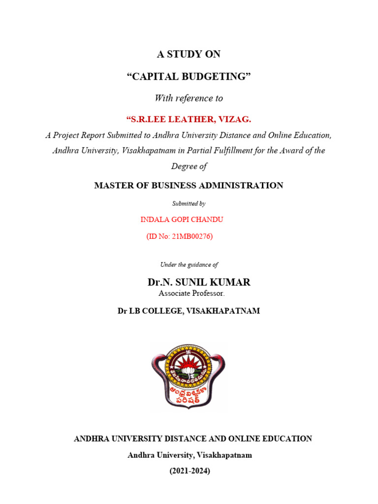 Gopi Mba Project | PDF | Leather