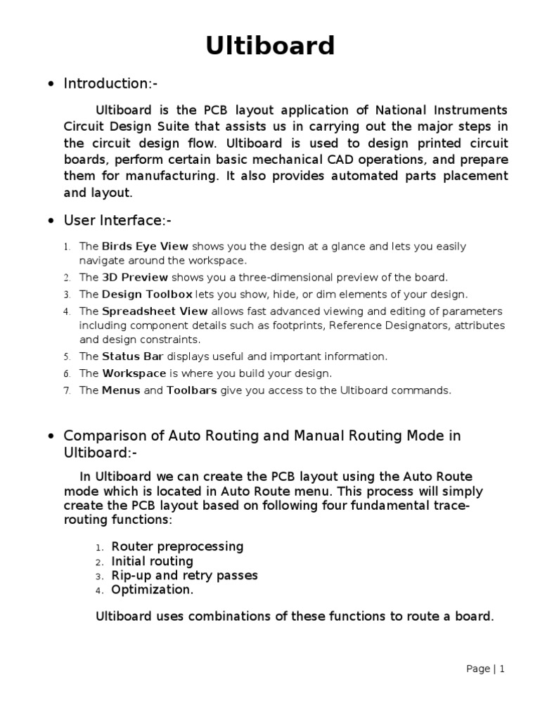 Introduction To Ultiboard | PDF | Circuit Design | Printed Circuit Board