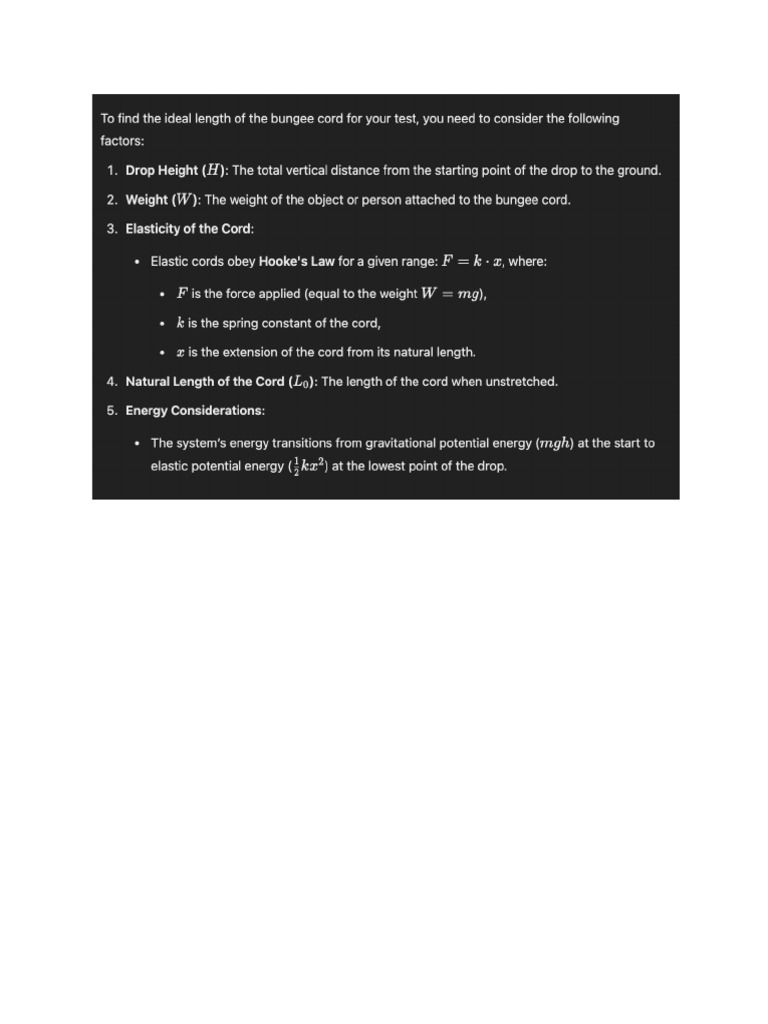 bungee equations | PDF