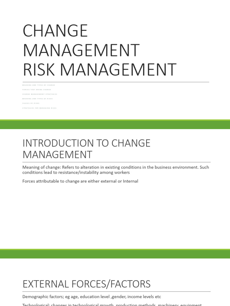 Change and Risk Management Strategies | PDF | Risk | Insurance