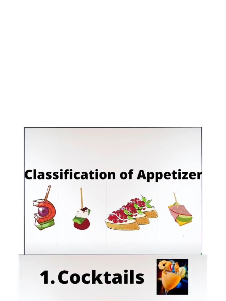 Classification of Appetizers | PDF
