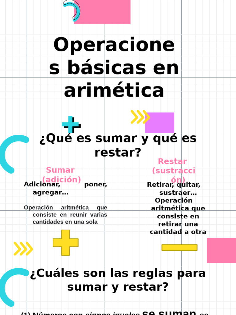 Operaciones Aritméticas Básicas | PDF | División (Matemáticas ...