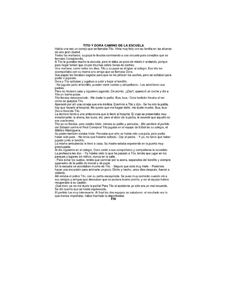 Cuento Tito y Dora | PDF