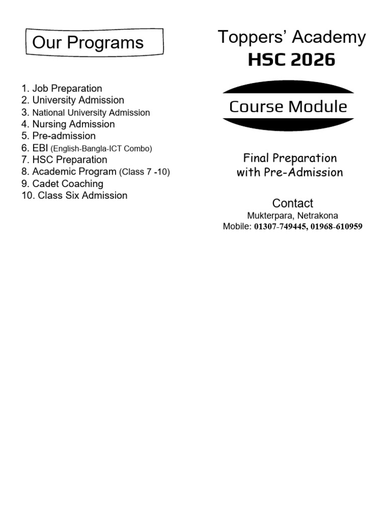 HSC 26 (Progressive) Module - Print | PDF