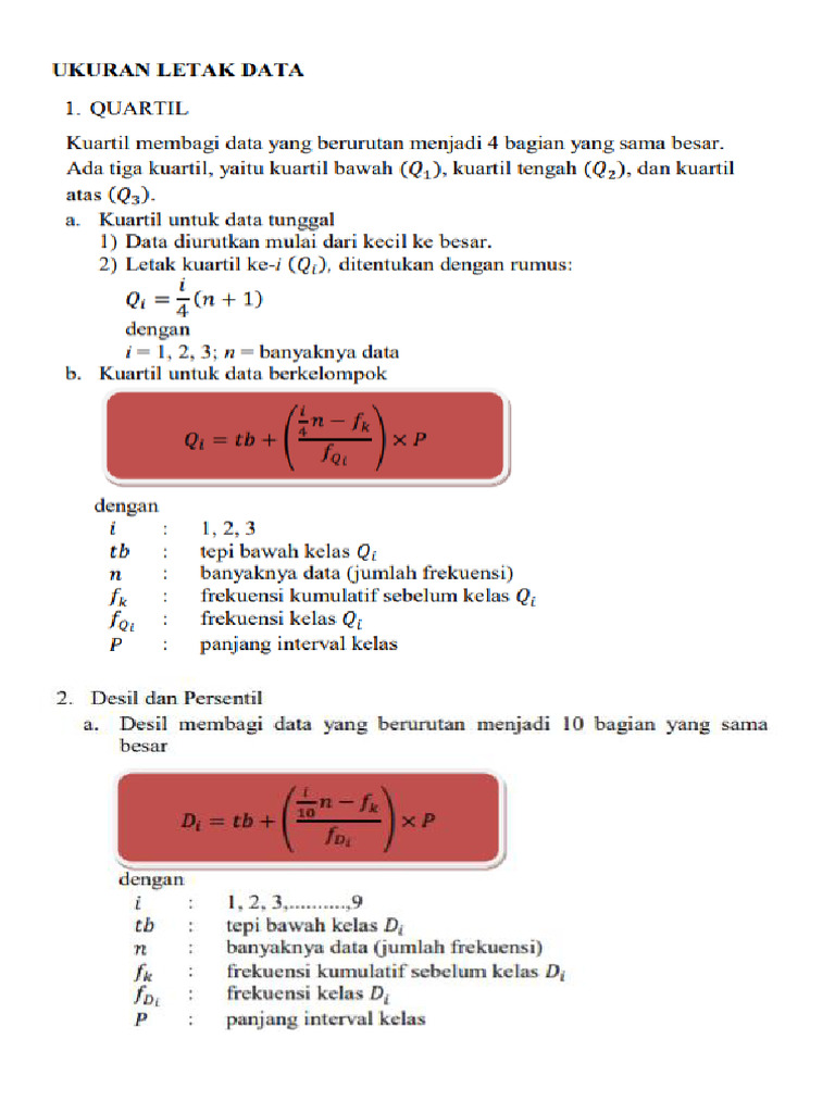 Kuartil Desil Persentil | PDF