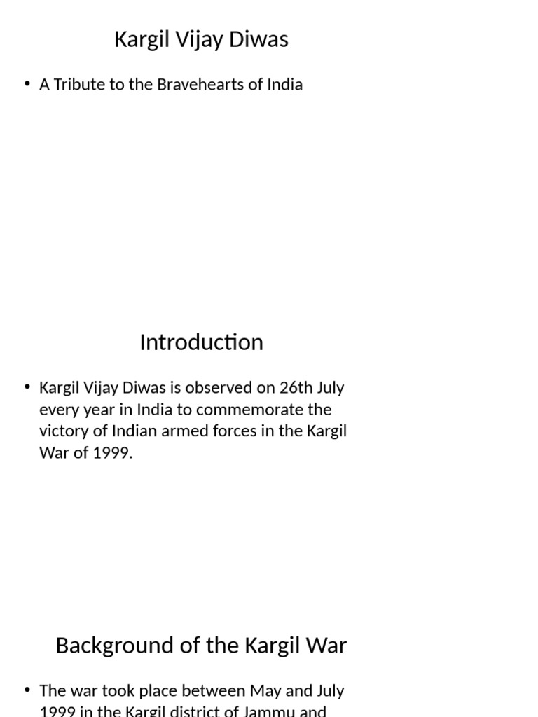 Kargil Vijay Diwas Presentation | PDF