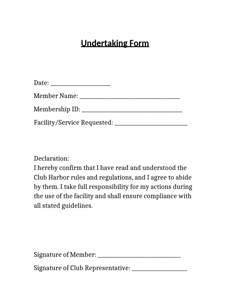 Undertaking Form | PDF
