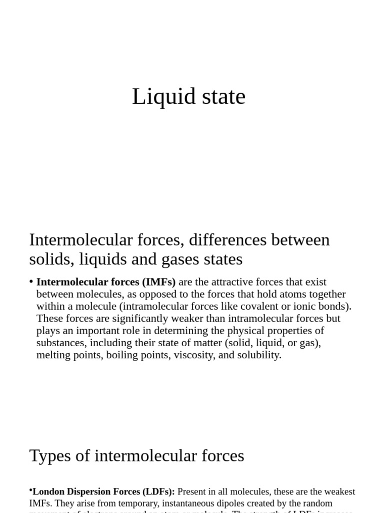 Liquid State Its Importance and LCDs and Its Types | PDF | Liquid ...