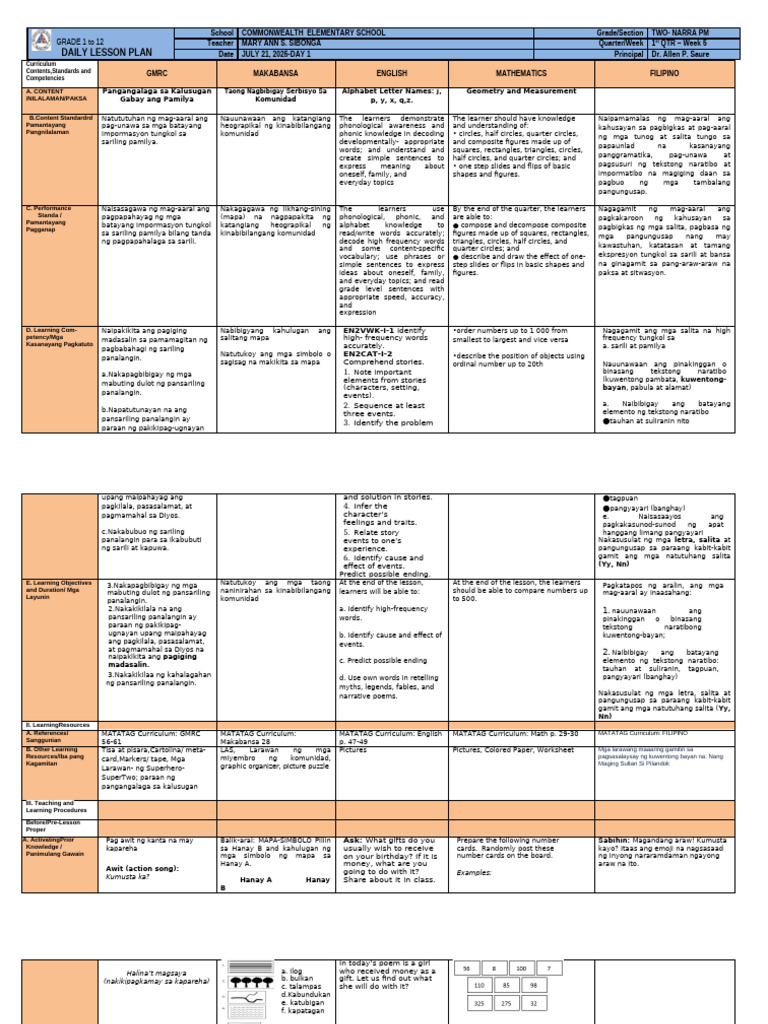 Qtr1-Week 5-DLL | PDF