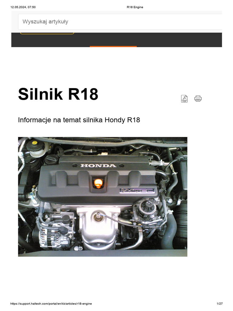 Honda R18 Engine | PDF