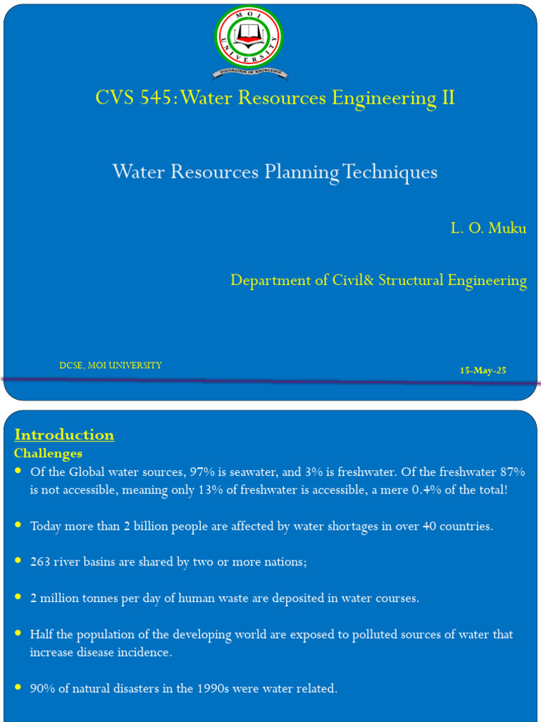 Water Resources Planning Techniques Guide | PDF | Water Scarcity | River