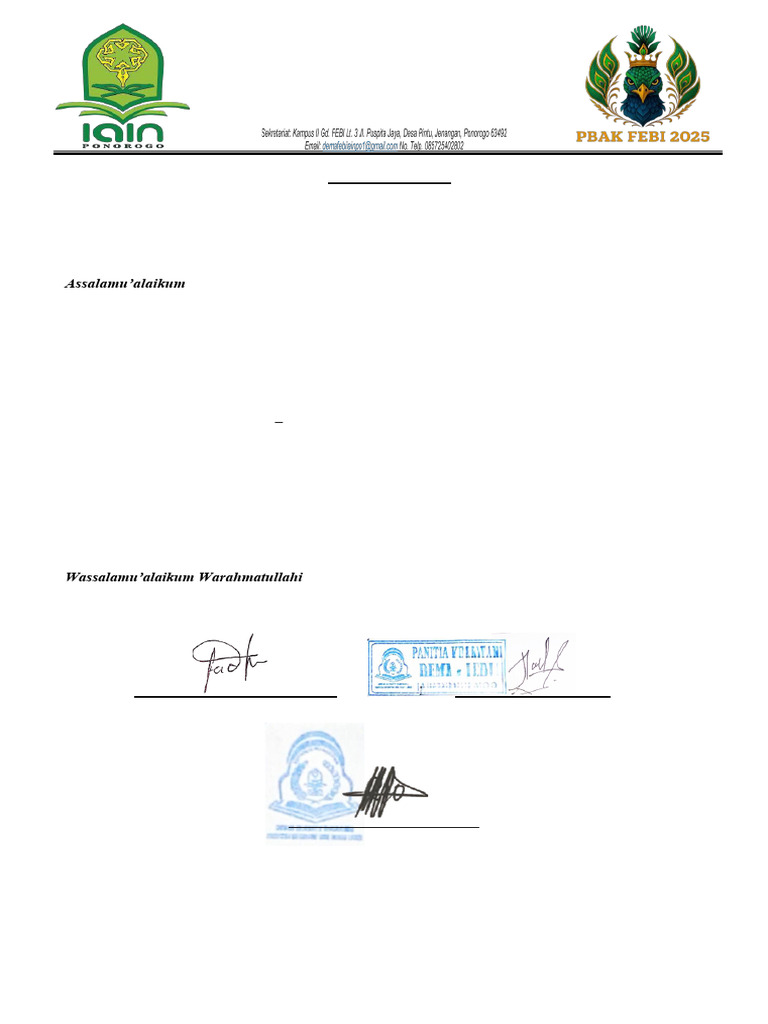 Gladi Papermob Mahasiswa Baru FEBI 2025 | PDF