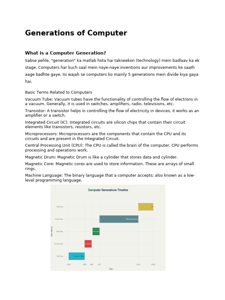 Generations of Computers Explained | PDF | Integrated Circuit | Central ...