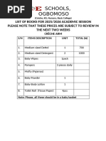 2025 Stationery Lists GR R | PDF