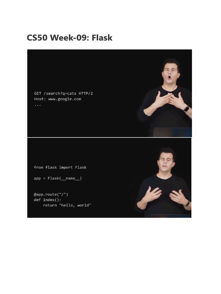 CS50 Week - 09 - Flask | PDF