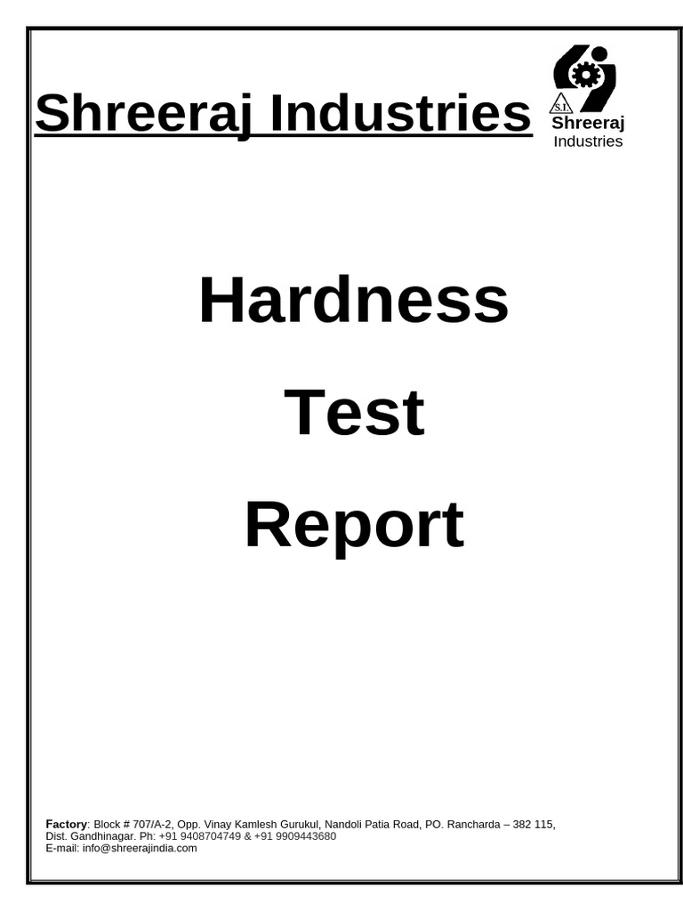 3A Hardness Test Report | PDF