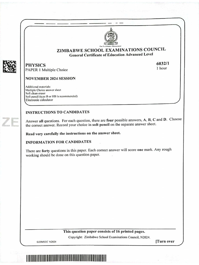 P1 and P3 Physics 2024 November | PDF