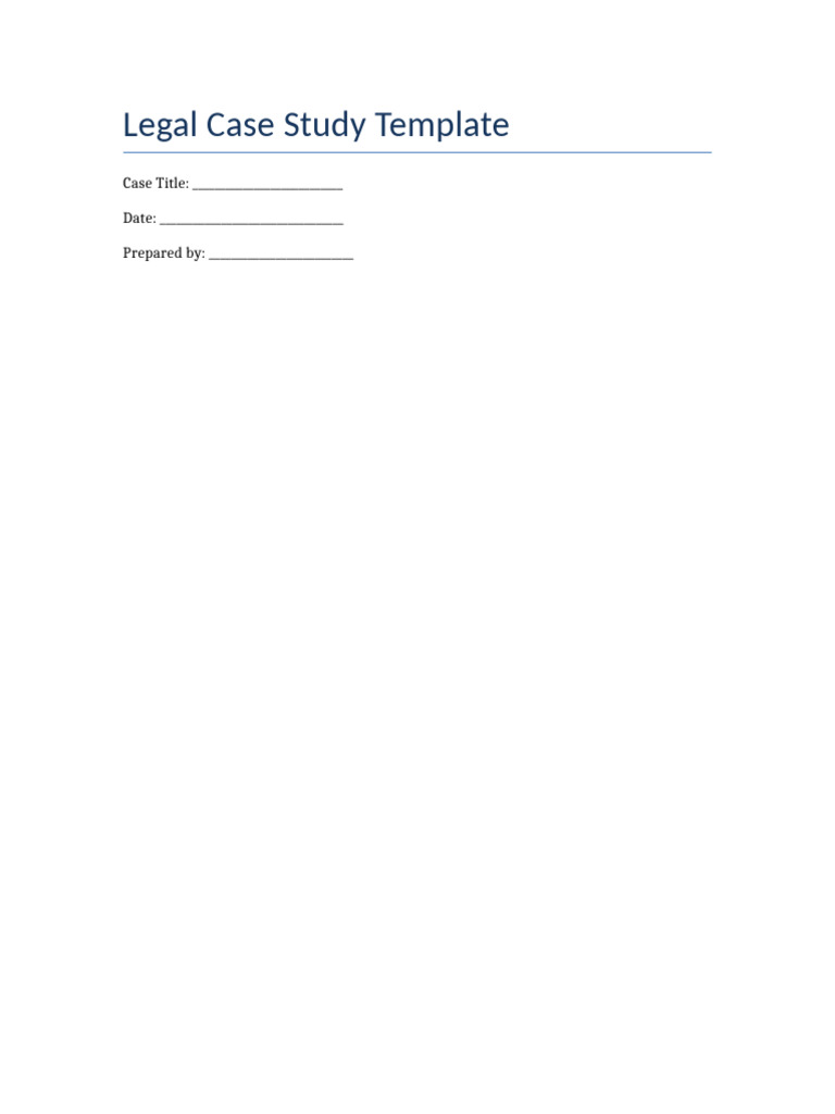 Legal Case Study Template Guide | PDF