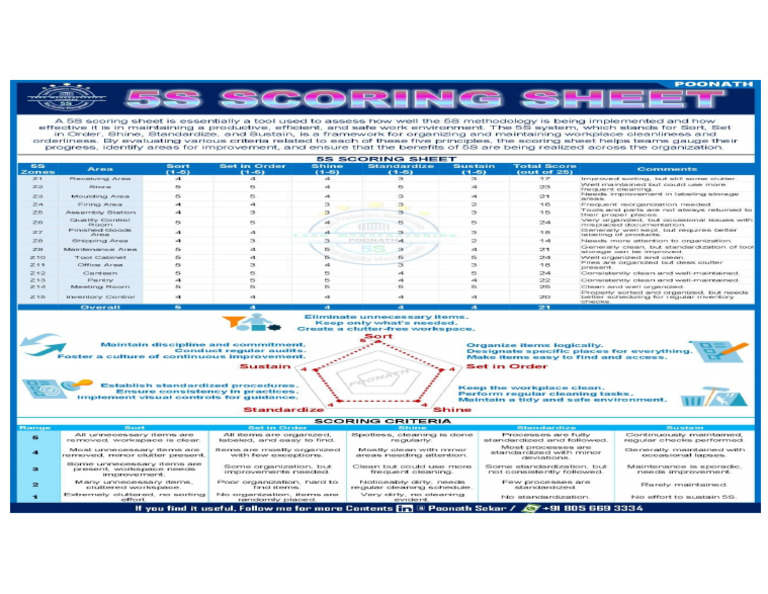 5S Audit Scoring Sheet With Graph | PDF