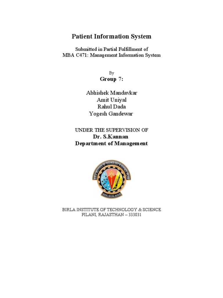 Patient Information Management System Overview | PDF | Patient | Databases