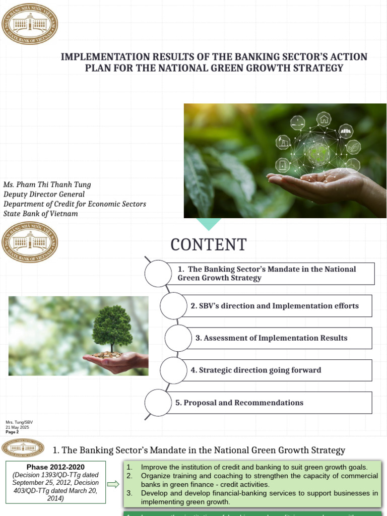 Banking Sector's Green Growth Action Plan | PDF | Banks | Economy And ...
