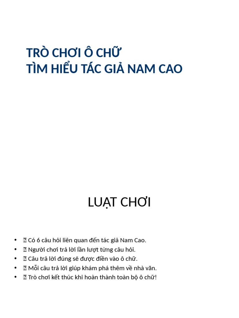Tro Choi o Chu Nam Cao | PDF