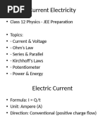Current Electricity Formula Sheet Class12 NEET | PDF