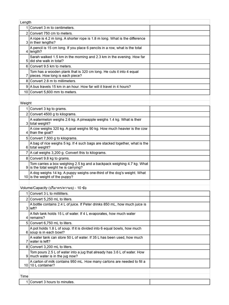 G5 Practice Converting - Printable Worksheet | PDF | Fahrenheit | Kilogram