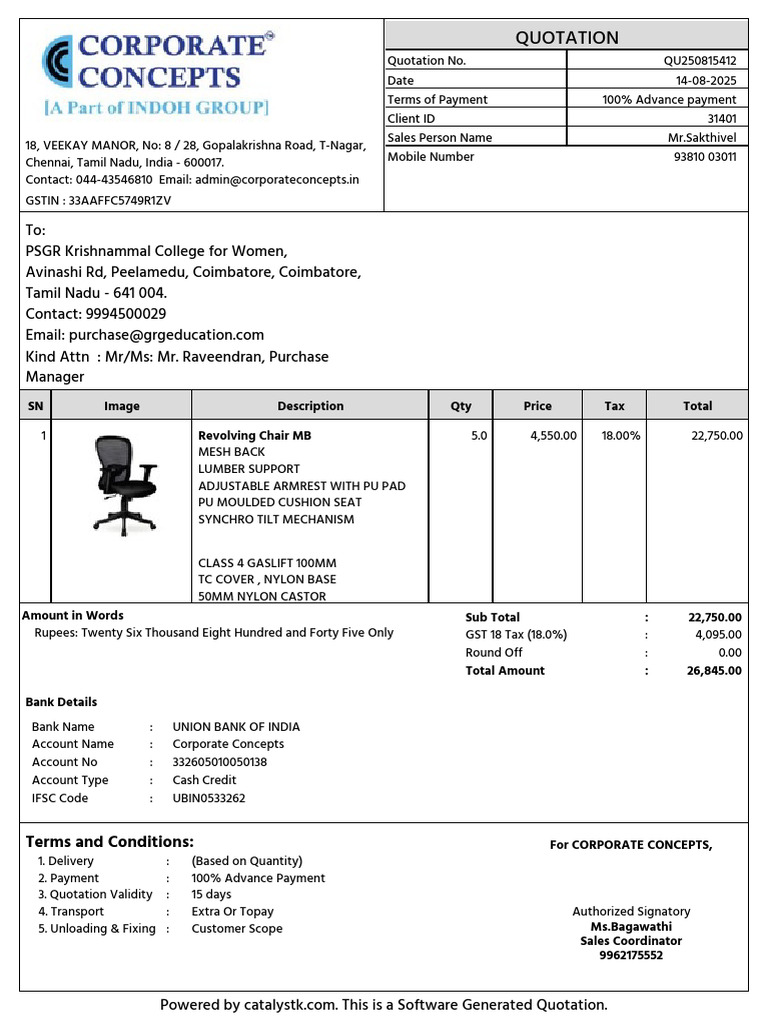 PSGR Krishnammal College for Women_QU250815412 (2) | PDF | Payments | Money