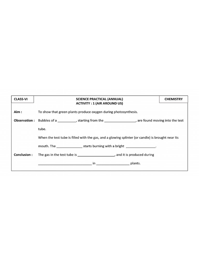 chemistry practical sheets | PDF
