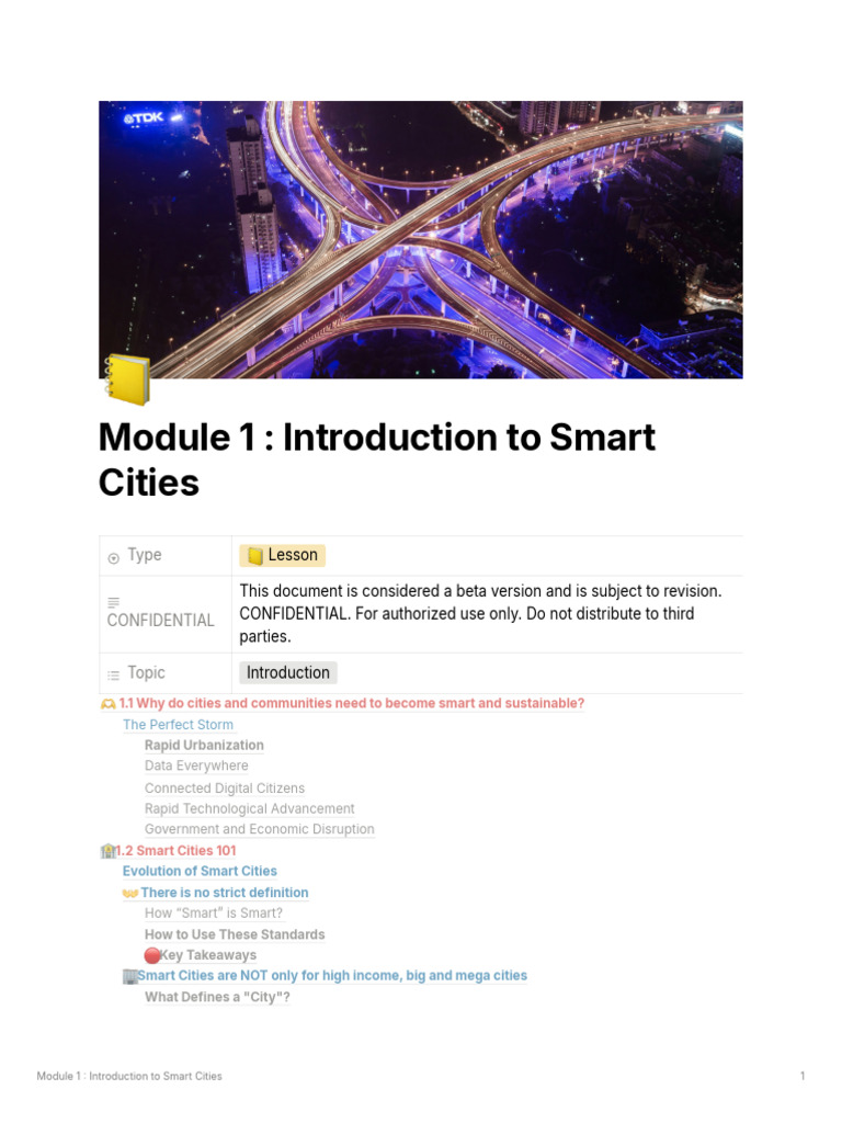 Introduction to Smart Cities Overview | PDF | City | Sustainability