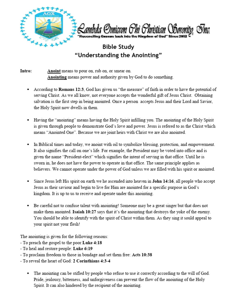 Understanding the Anointing in Christ | PDF | Jesus | Anointing