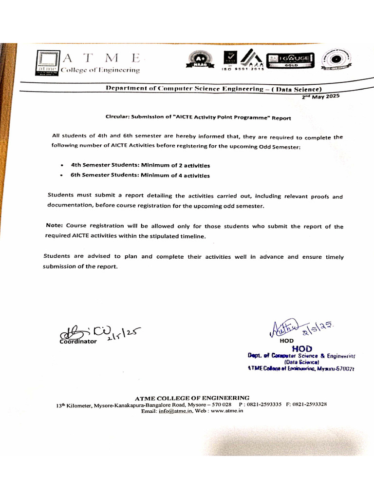 AICTE Activity Point Program | PDF