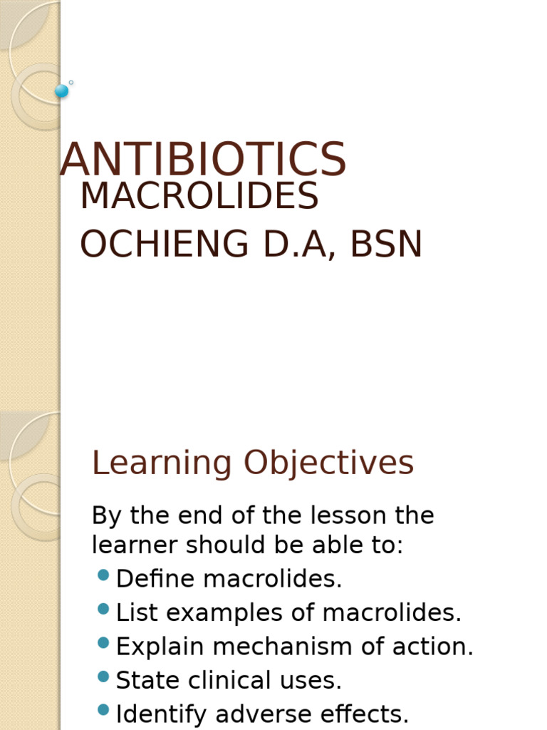 Macrolides Teaching Presentation | PDF