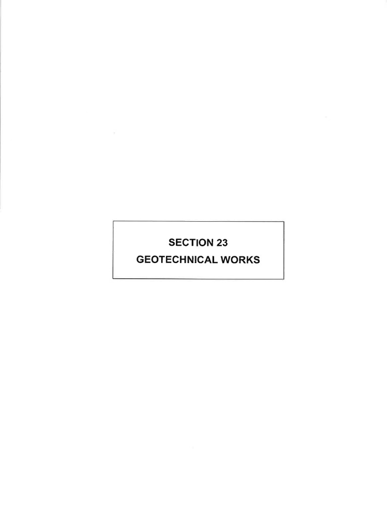 Section 23 - Geotechnical Works | PDF