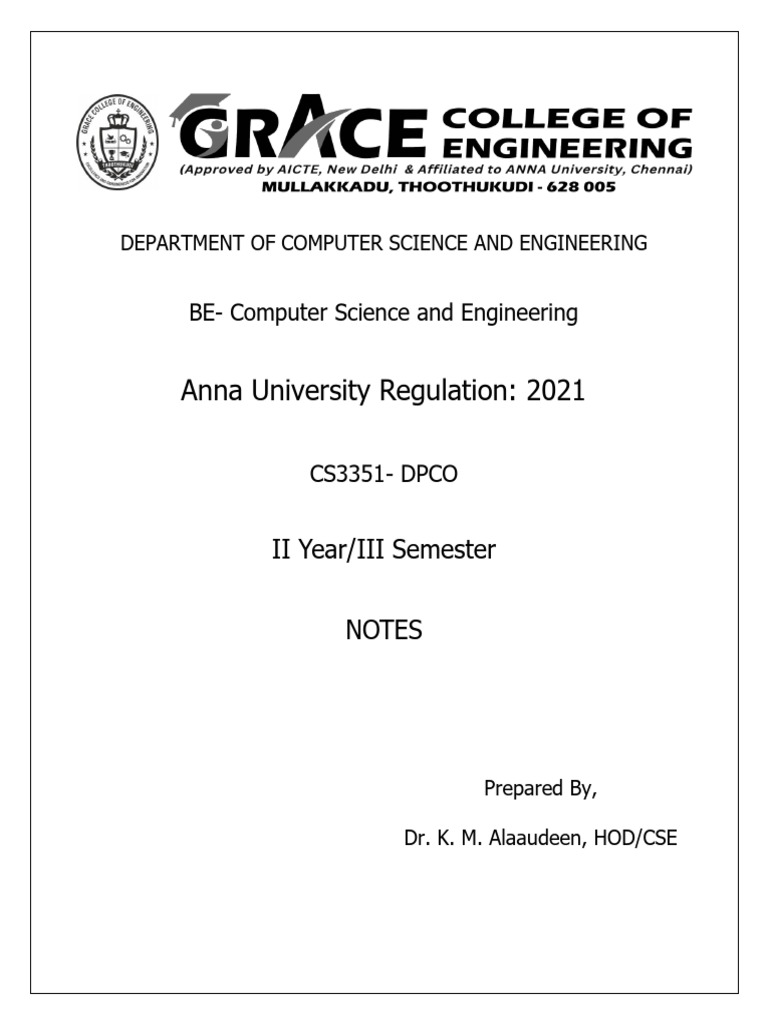 Iii - Cse - CS3351 - Dpco - Unit 2 | PDF | Computer Science | Computing