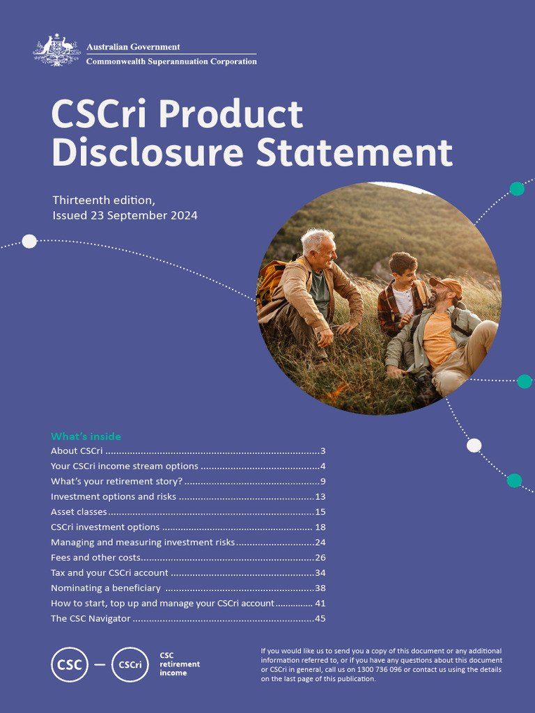 CSCri Product Disclosure Statement 2024 | PDF | Money | Government Finances