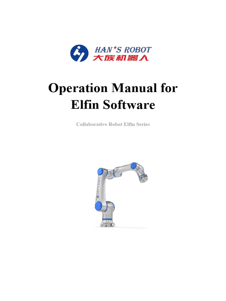 Elfin Software Operation Manual | PDF | Safety | Robot