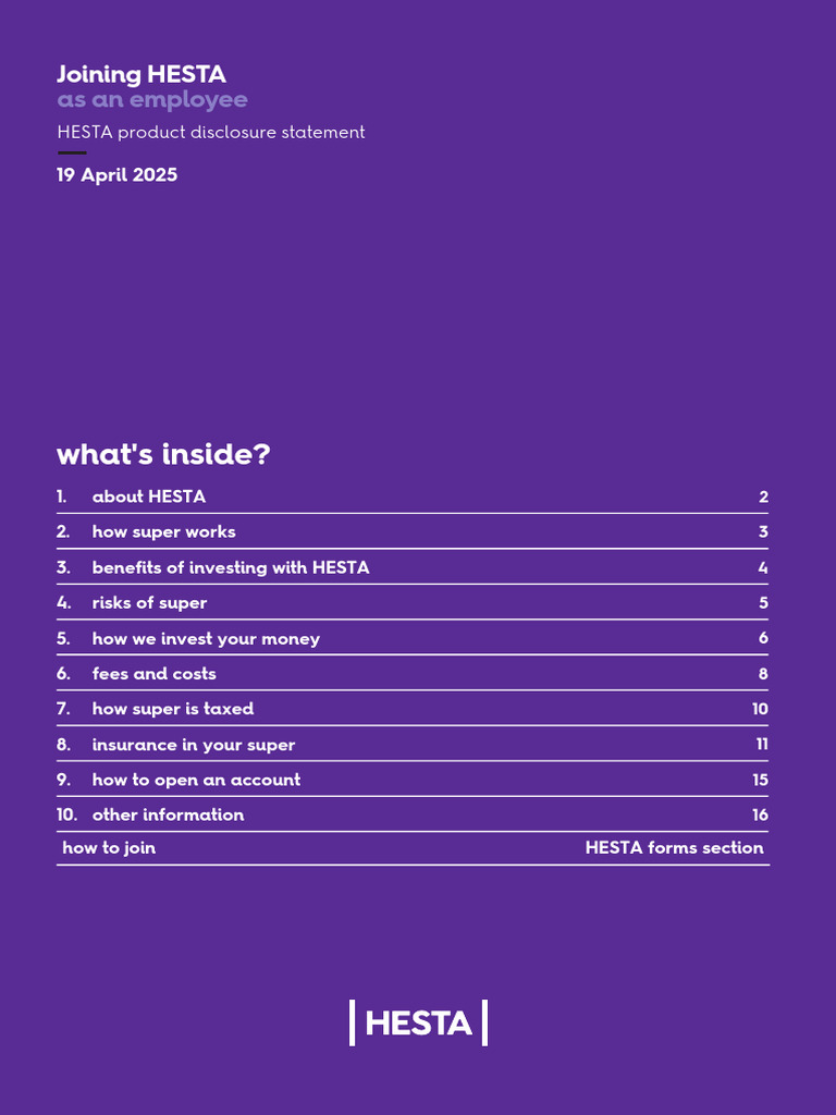 HESTA Super PDS | PDF | Fee | Investing