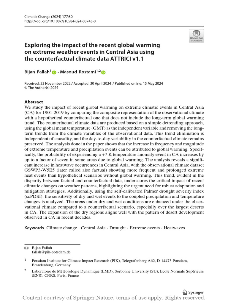 Exploring The Impact of The Recent Global Warming On Extreme Weather ...