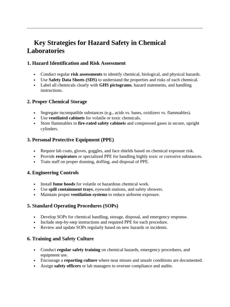 Chemical Safety Strategies for Labs | PDF | Safety | Working Conditions