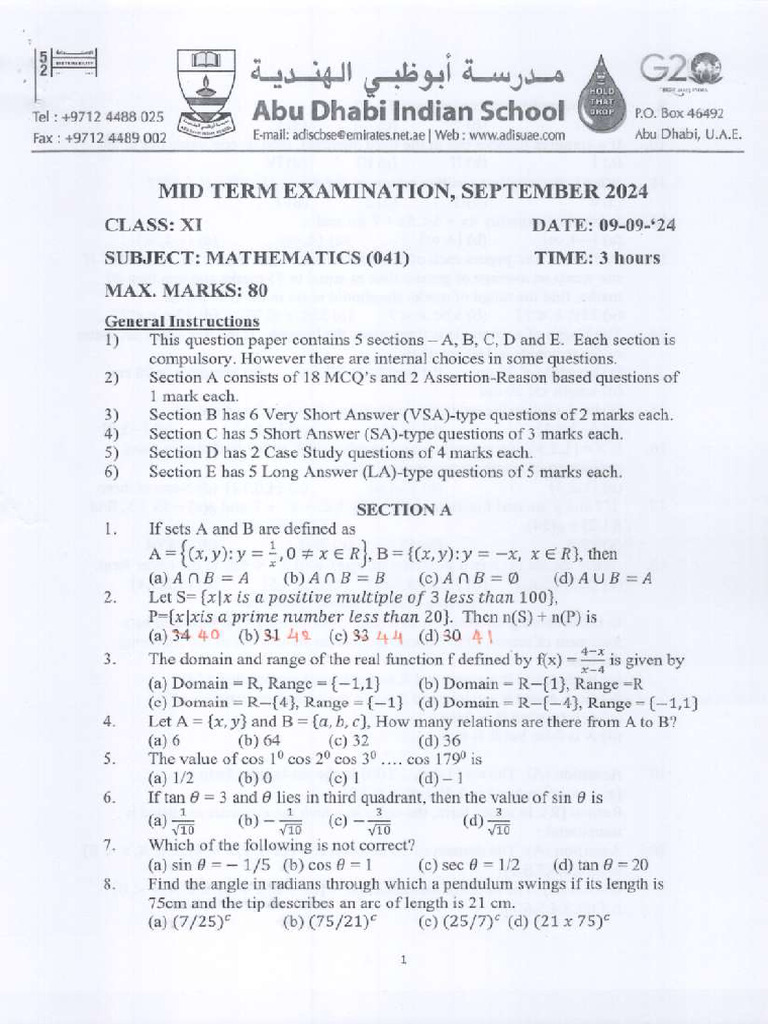 Mathematics'24 (3 Yrs) | PDF